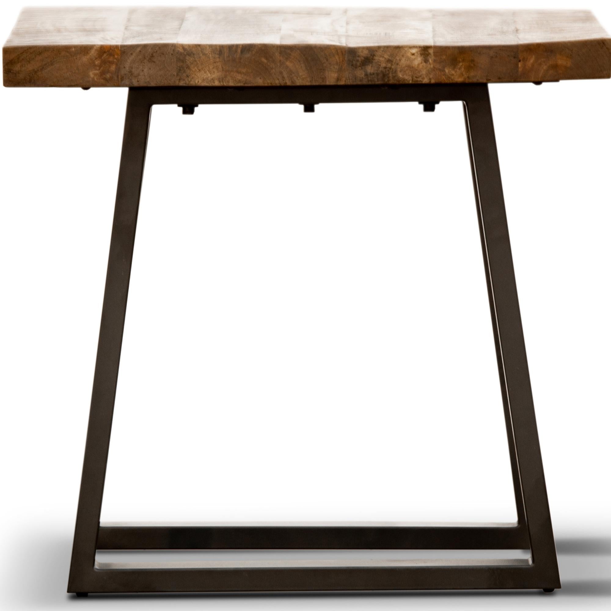 Begonia Side Sofa End Table 60cm Live Edge Mango Wood Unique Furniture ...