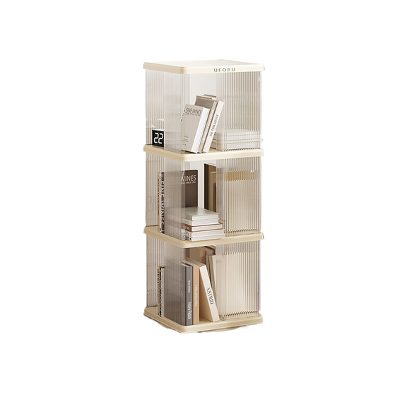 Rotating storage square bookshelf with three layers – Sweet Pea Interiors